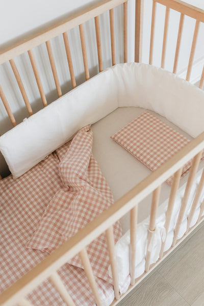 Pink Gingham Washed Cotton Cot Duvet – Phlo Studio